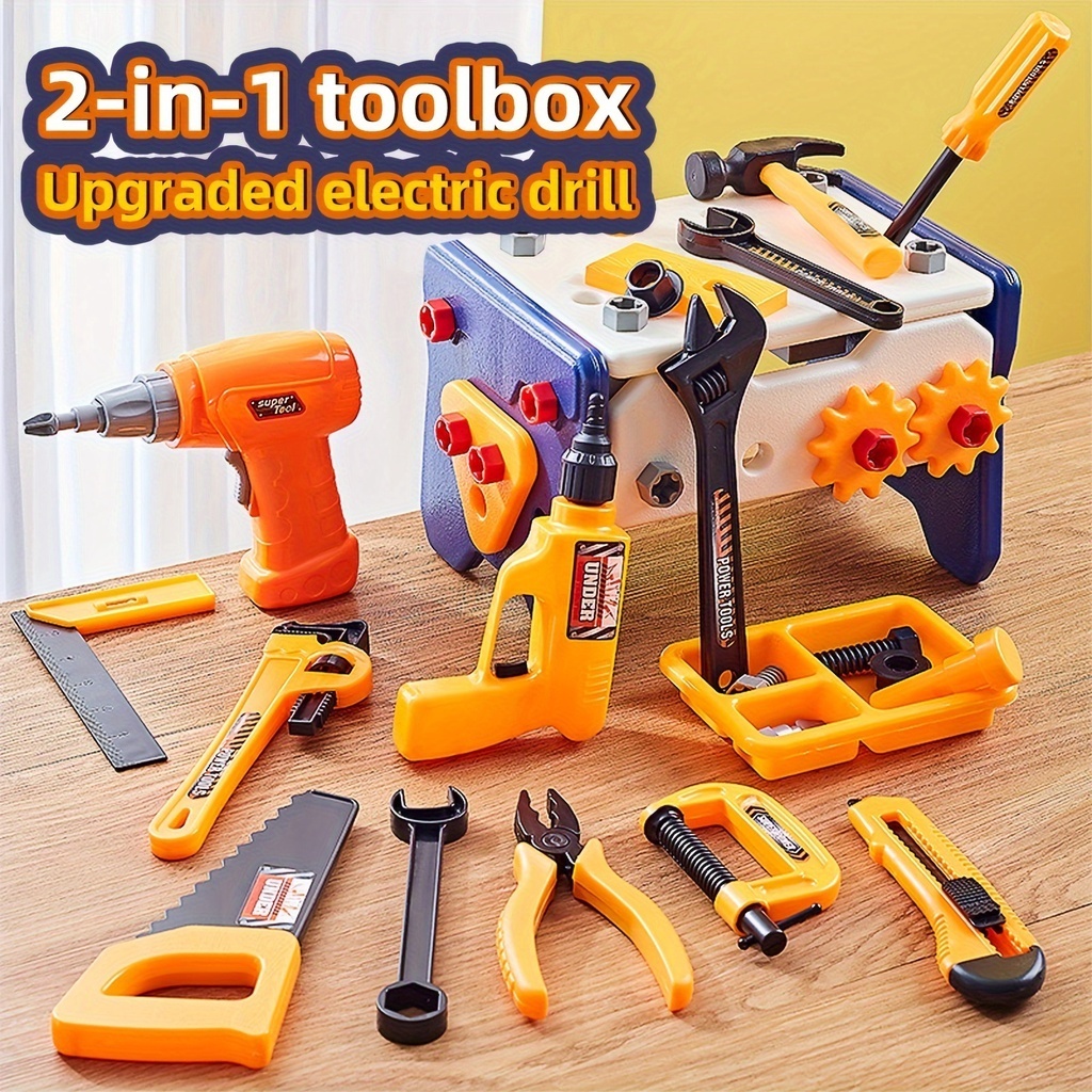 Kids Tools Toys Set Children Educational DIY Portable Engineering Tool ...