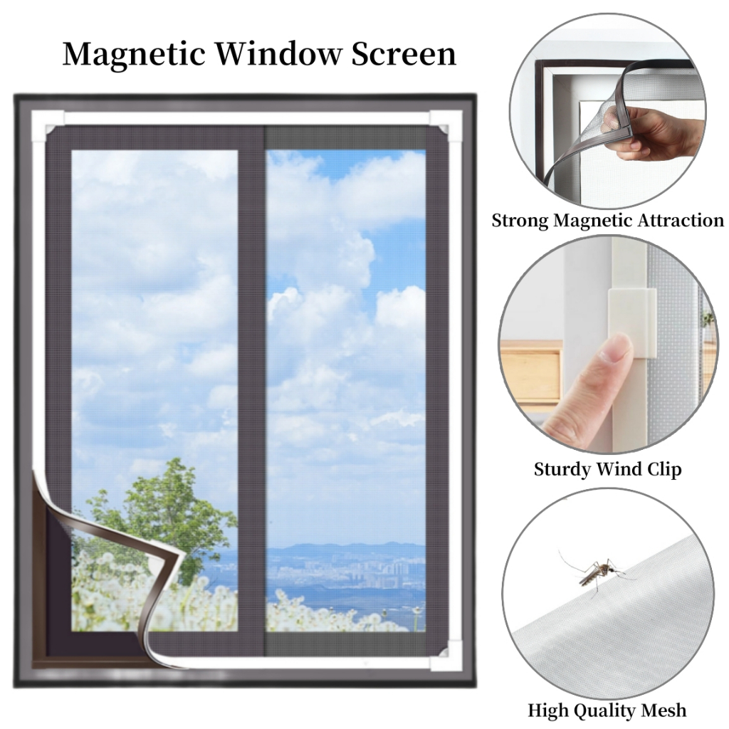 In Full Set Magnetic Mosquito Net Window DIY Insect Screen Anti Flying ...