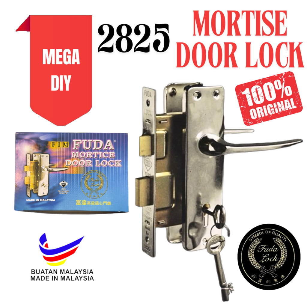 TOMBOL Fuda [2825] FUDA 2 Lever Mortice Door Lock Handle Lock Latch Set ...