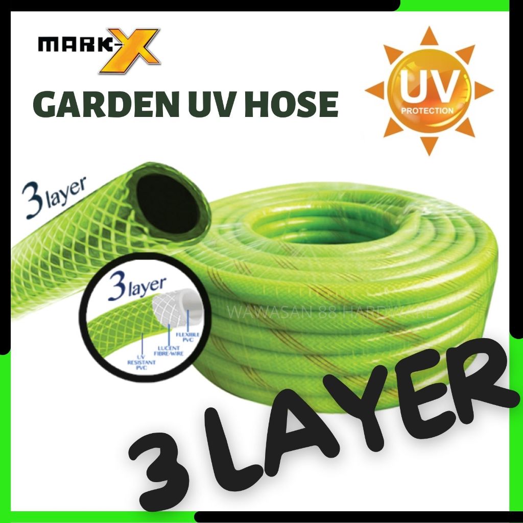 3 LAYER 2.5MM Thick MARKX UV Net Hose Outdoor Apple Green PVC Garden ...