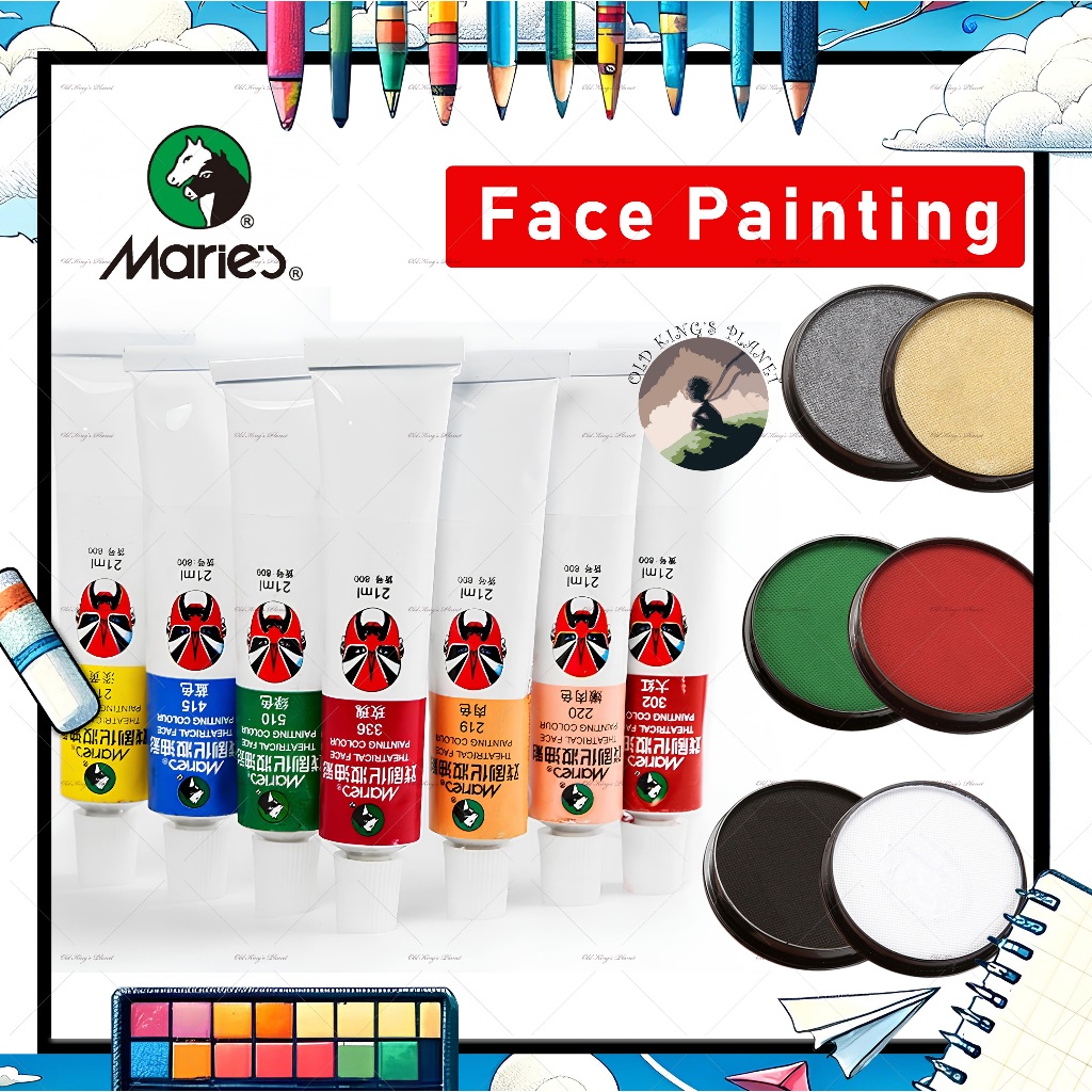 Maries Face Paint Body Paint Makeup Water-Based Non-Toxic Cat Muka Cat ...