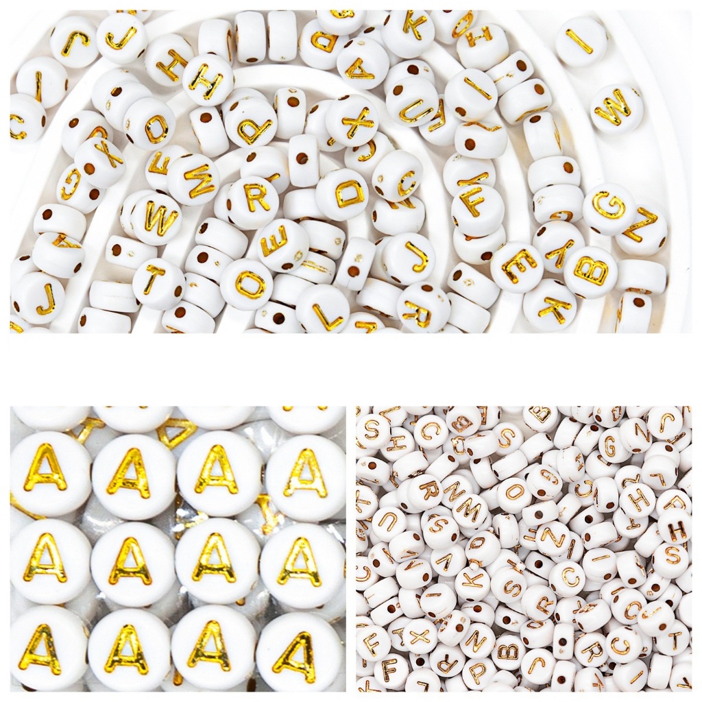 Stock 10 Grams of Round Alphabet Beads Specifically for Letters A to Z ...
