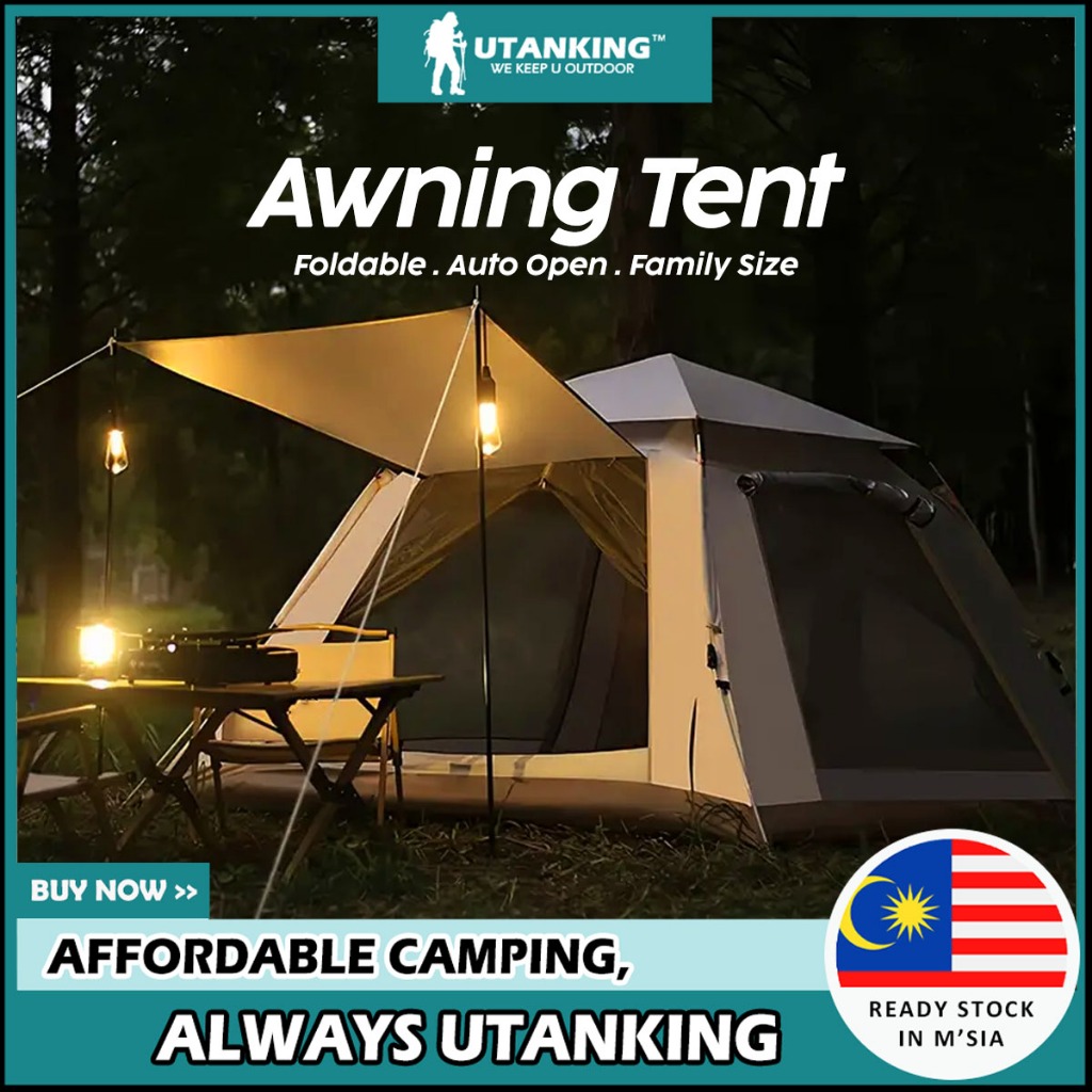 UtanKingTM Quality Large Family Tent UV Awning Camping Tent 2 Door ...