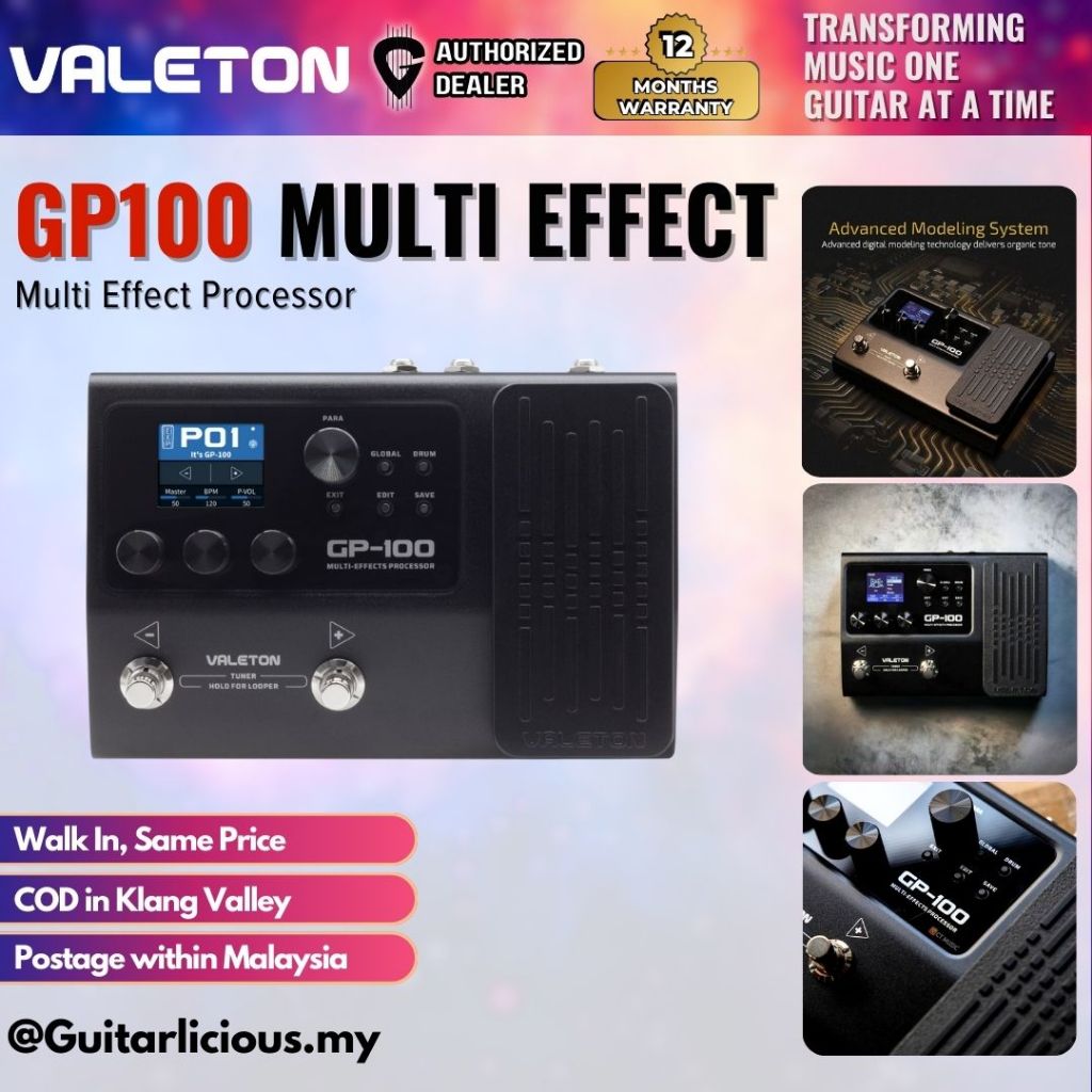Valeton GP-100 Multi-Effects Processor Pedal Effects ( GP100 / GP 100 ) | Shopee Singapore