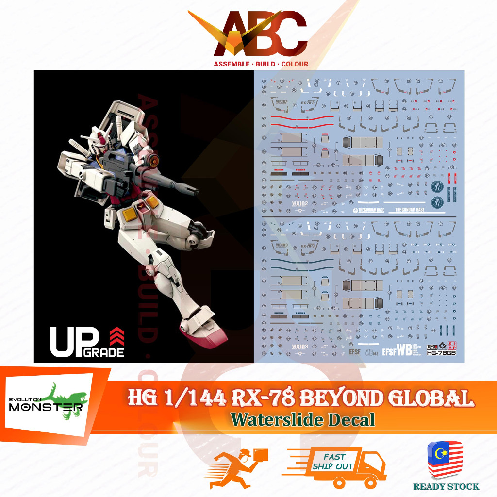 (Evo Monster) Waterslide Decal - HG 1/144 RX-78-2 (Beyond Global(Fluorescent) RX78-2 RX78 RX-78 ...