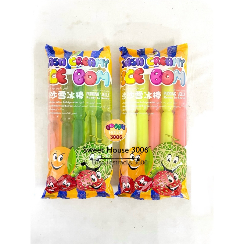 Dr Don 90g x 10’s Sasa Cream Ice Bom Pudding Jelly Childhood Snacks ...