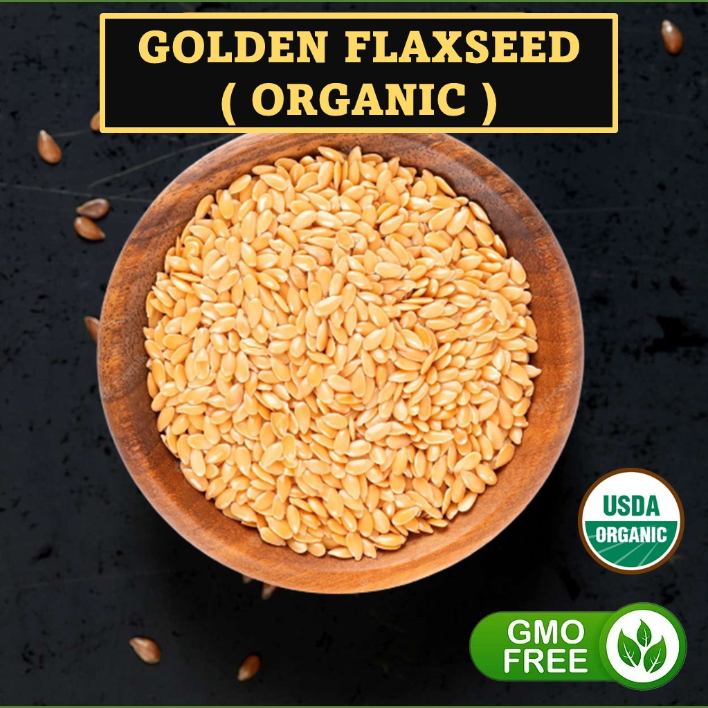 500g | 1000g ORGANIC GOLDEN FLAXSEEDS | 有机金黄亚麻籽 | LINSEEDS | BIJI RAMI ...