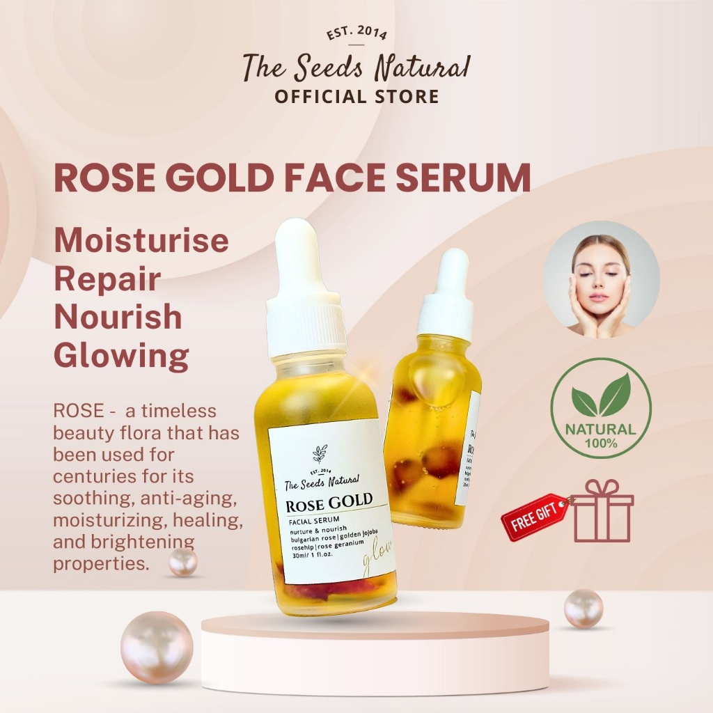 The Seeds Natural Rose Gold Face Serum Essence Facial Serum Brightening ...
