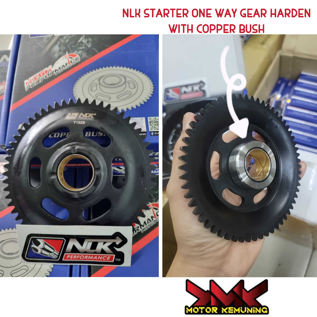 NLK ONE WAY STARTER WHEEL GEAR HARDEN WITH COPPER VERSION 2 Y15 V1/V2 ...