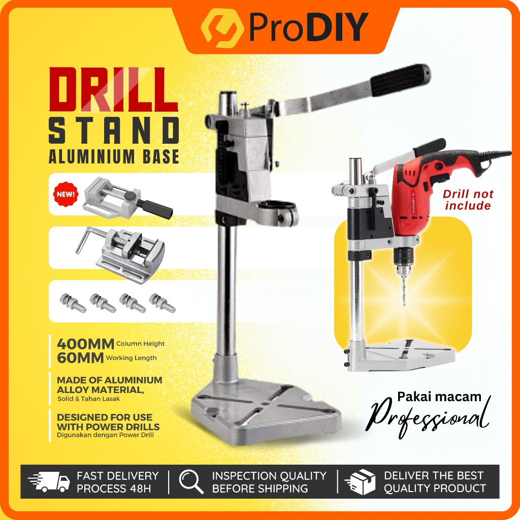 TZ-6102 Drill Stand Aluminium Base Bench Press 400mm Vice Vise Drilling ...