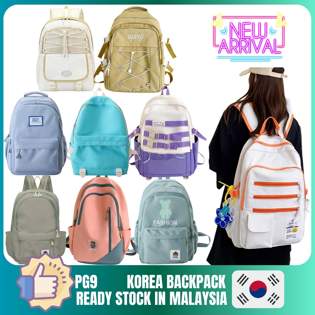 PG 9 Design Korea Backpack Design Petak High Quality ( Beg Sekolah ...