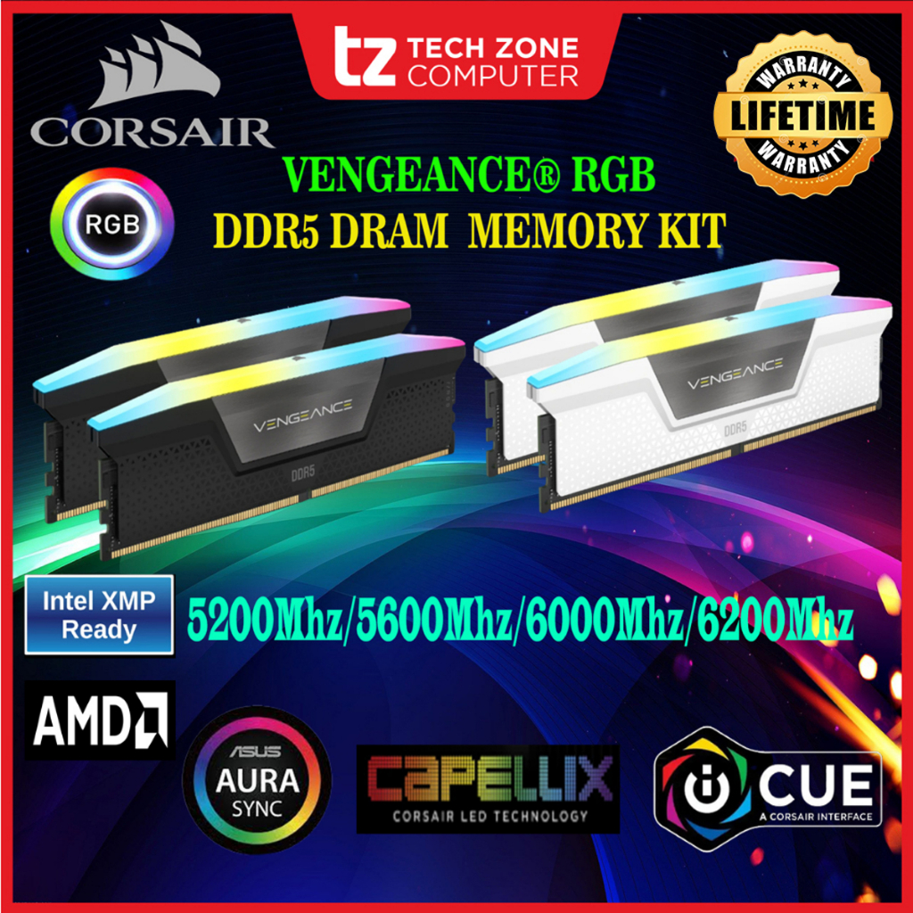 CORSAIR VENGEANCE RGB DDR5 DRAM MEMORY KIT DESKTOP(INTEL/AMD) | Shopee ...