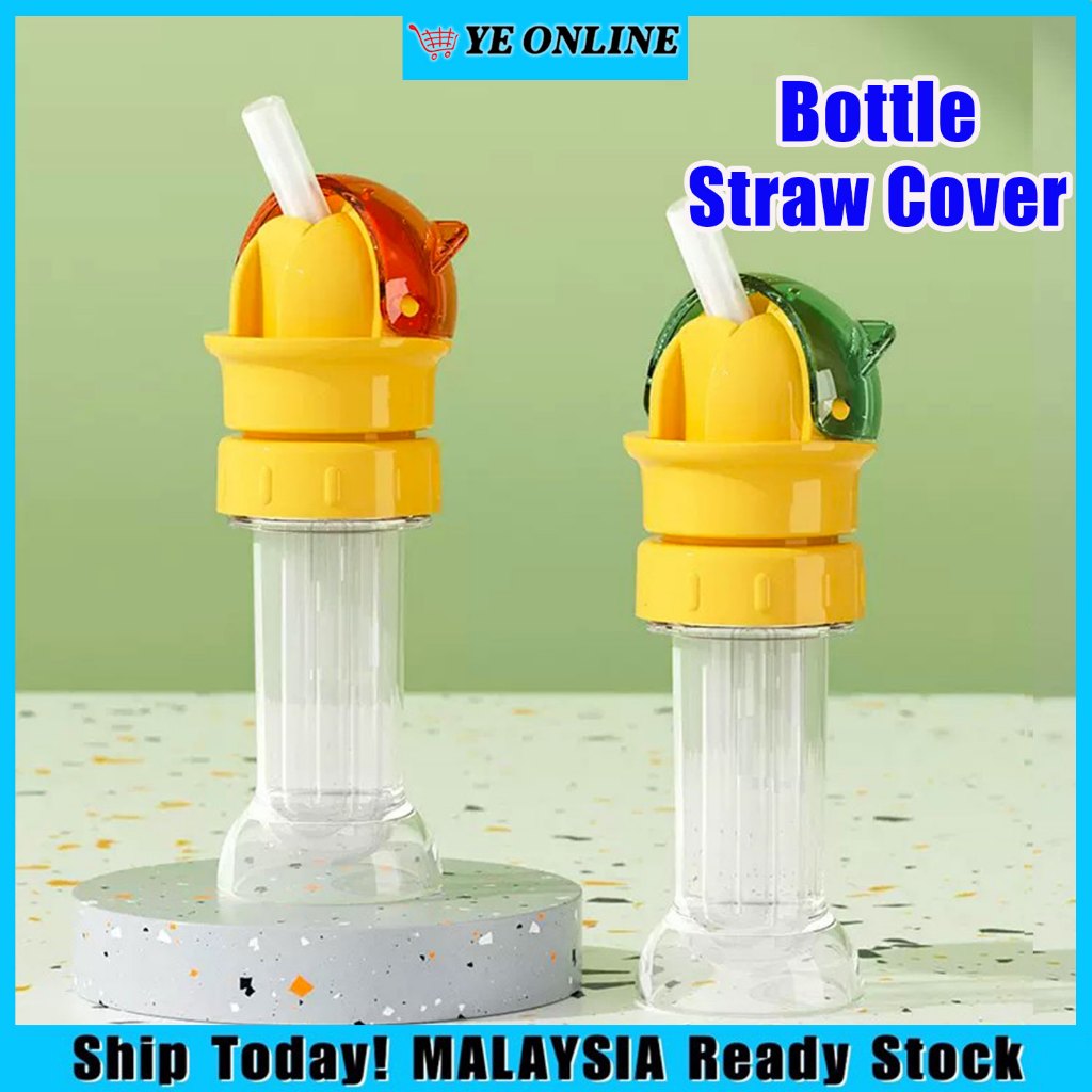 2 In 1 Water Bottle Straw Cap Anti-Choke Portable Twist Cover Cap ...