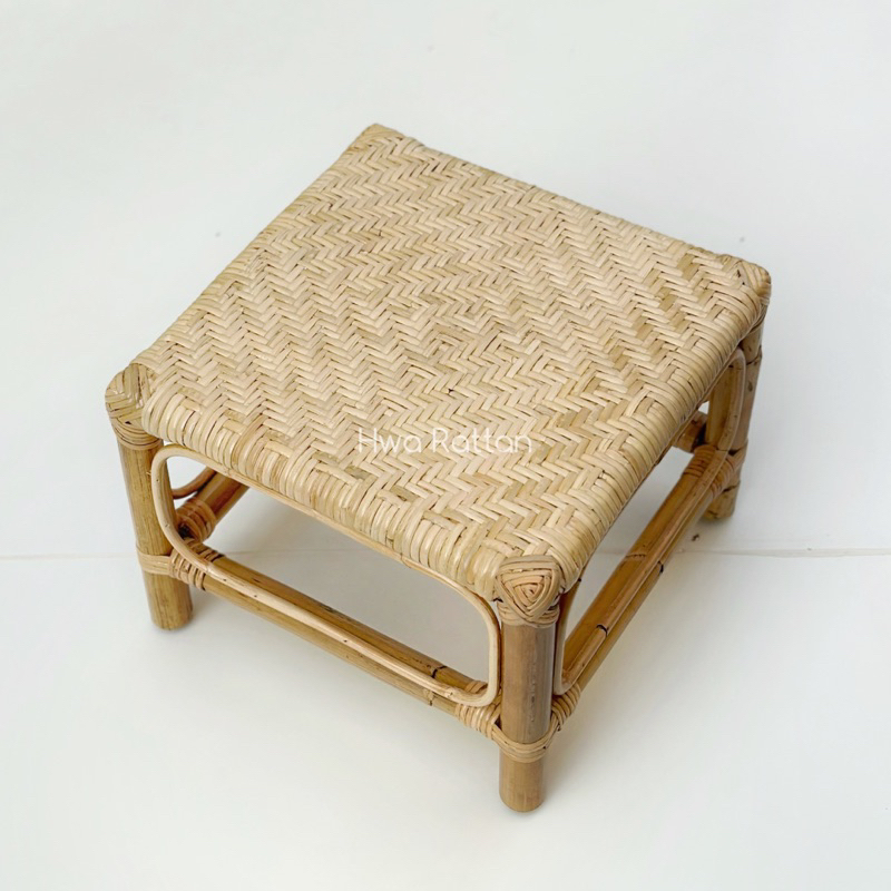 Rattan manau heavy duty woven low stool Small low stool Chicken Rattan ...