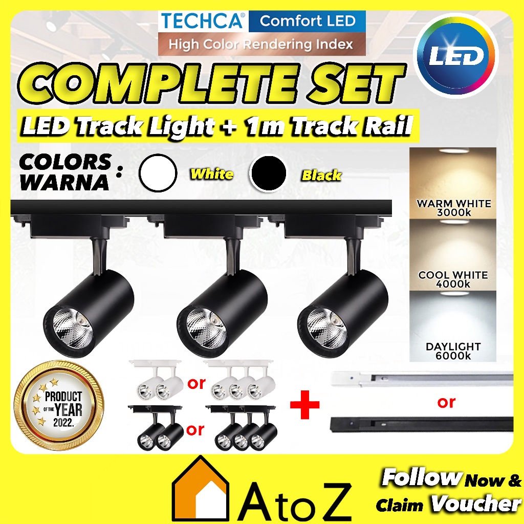 【SET】 LED Track Light 10W 20W 30W Spotlight Ceiling Lighting Spot Light ...