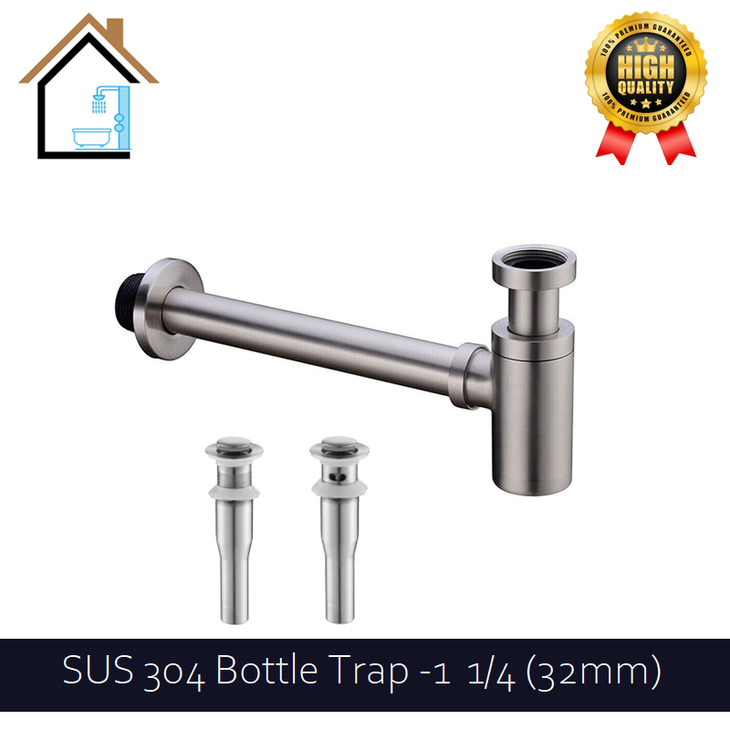 32MM 1 1/4'' SUS 304 Stainless Steel Bathroom Basin Bottle Trap Basin ...