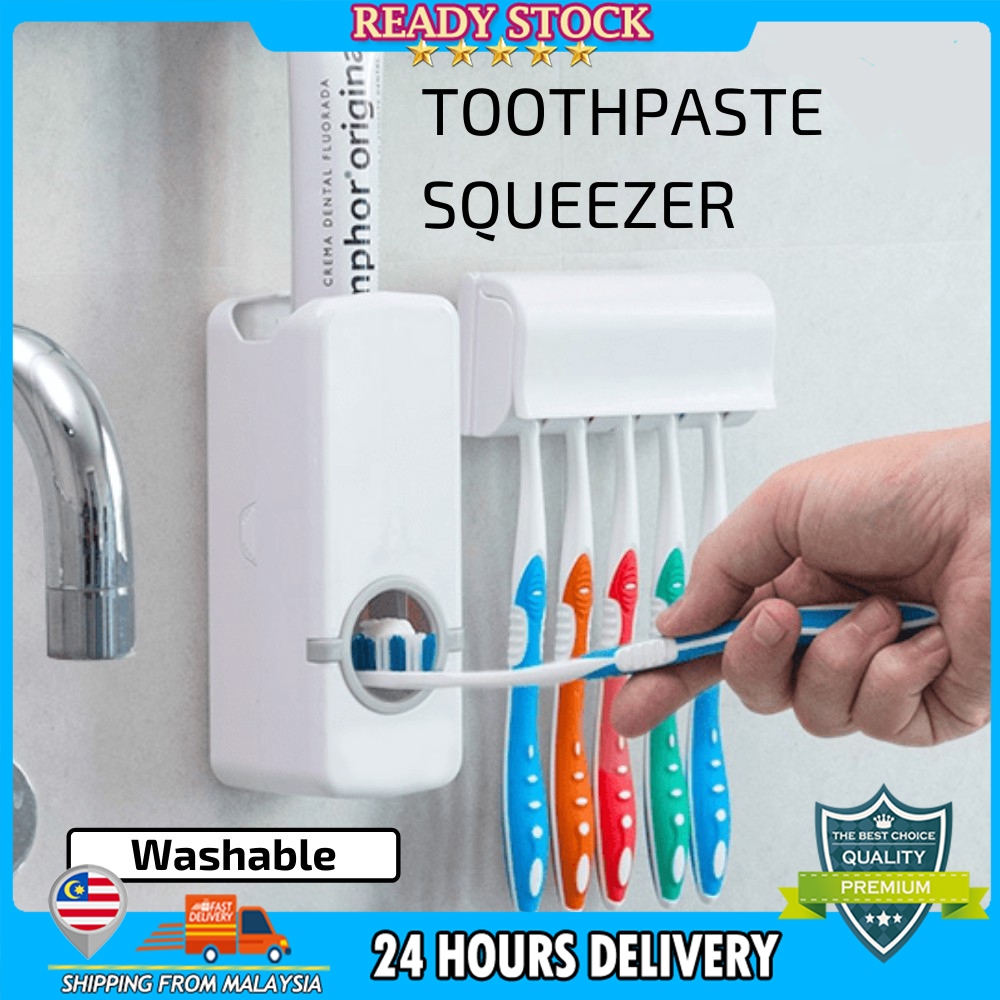 Automatic Toothpaste Dispenser With Toothbrush Holder Multifunction ...