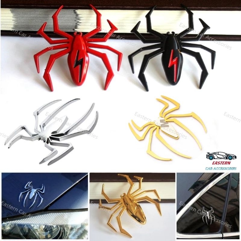 Car Sticker 3D Spider Car Logo Body Scratch Sticker Modified Side Door ...