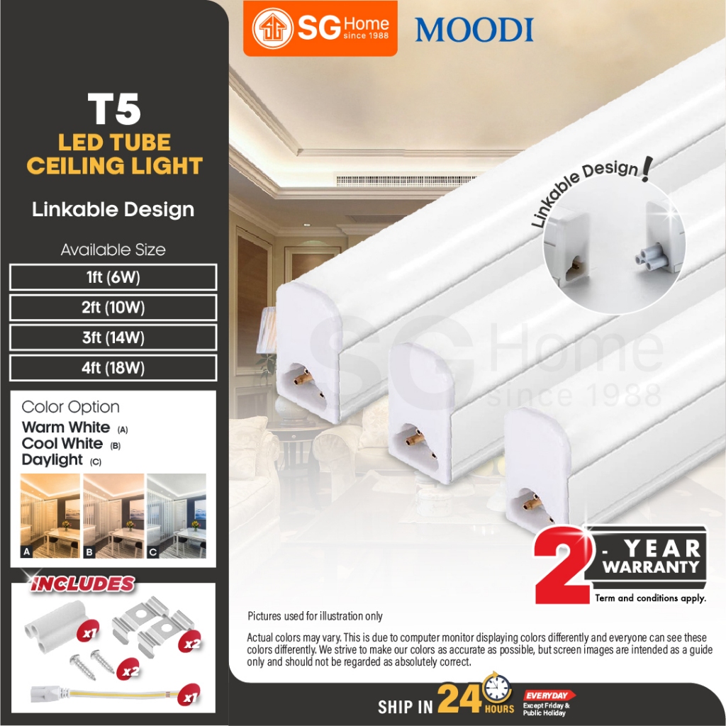 Moodi T5 LED Tube Light Ceiling Light Plaster Ceiling Light Backlight ...