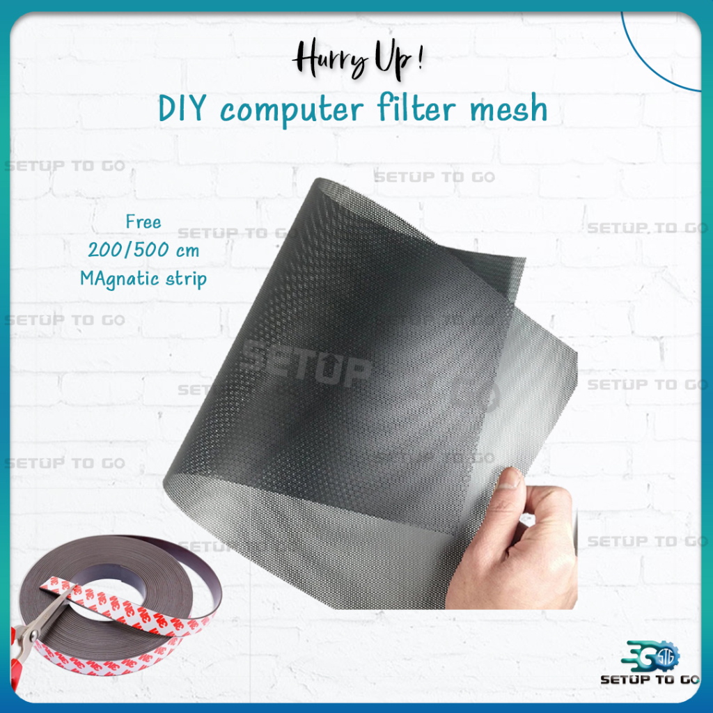 DIY CUSTOM SIZE Computer Mesh PVC PC Case Fan Cooler Black Dust Filter ...