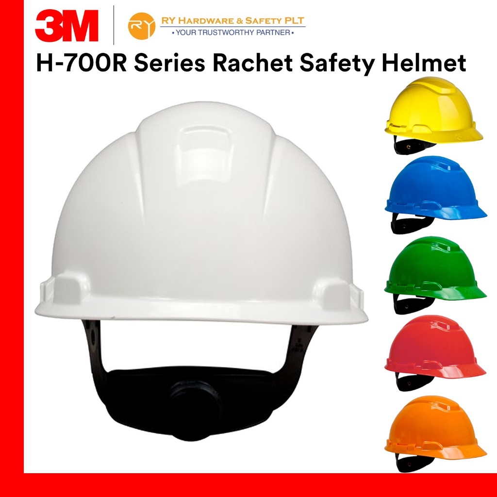 3M SecureFit Hard Hat, 4-Point Pressure Diffusion Ratchet Suspension ...