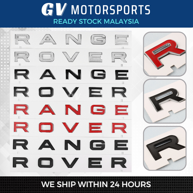 Range Rover Letters Emblem Car Stickers Evoque Velar Sport SVR Rear ...
