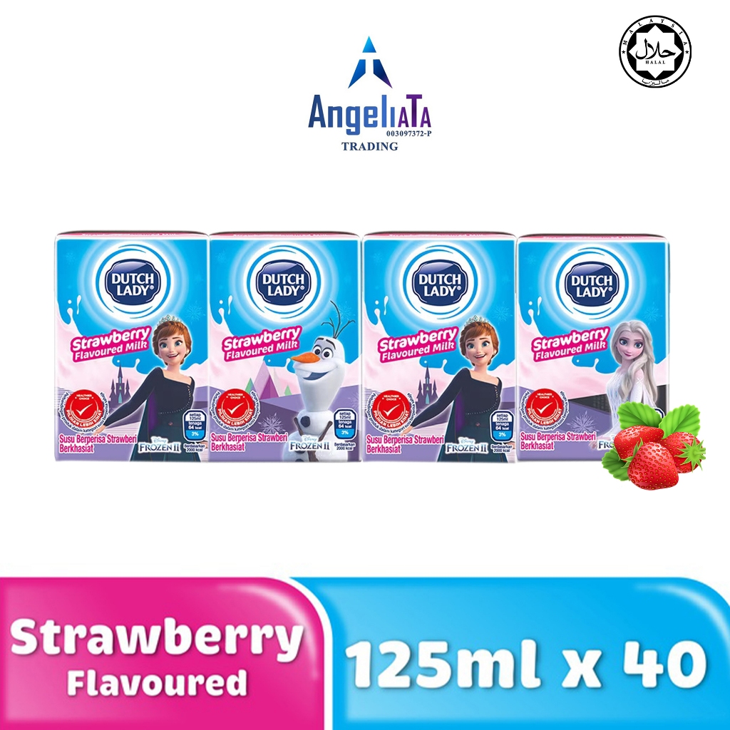 Dutch Lady Milky Disney Frozen Strawberry Flavor 125ml x 40s / 1 Carton ...