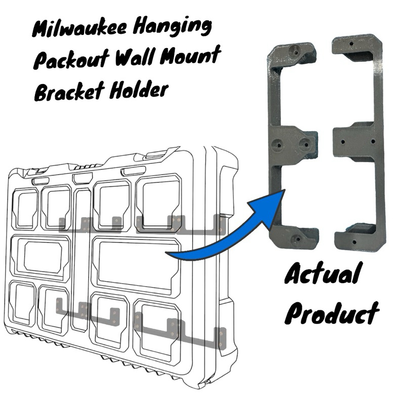 Milwaukee Packout Wall Mount Bracket - 3D Printed Premium Quality ...
