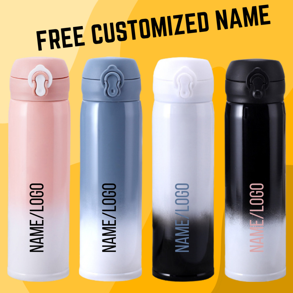 500ML Creative Gradual Change Thermos Water Bottle Double Wall ...