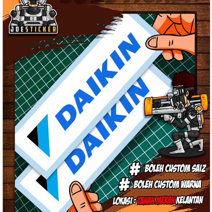 DAIKIN STICKER + WHITE BACKGROUND. THERE ARE VARIOUS SIZES CHOICES ...