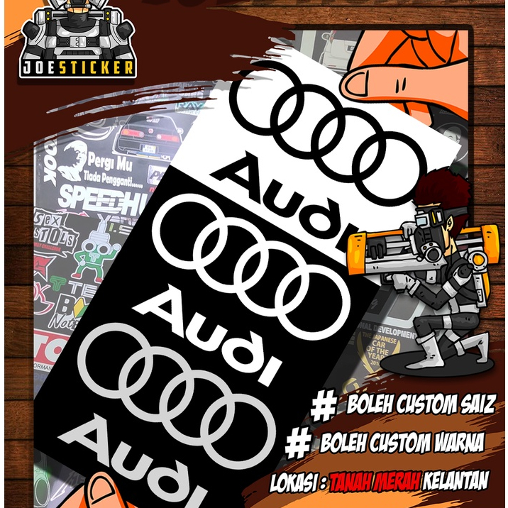 AUDI LOGO STICKER VARIOUS SIZES AND COLOR CHOICES | Shopee Singapore