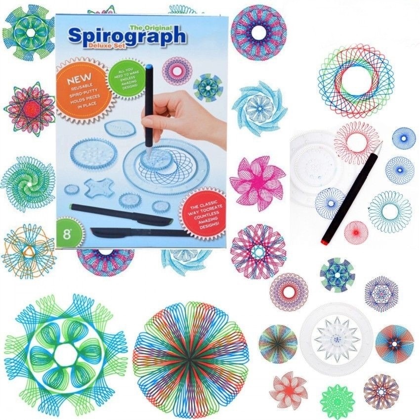 27pcs Spirograph Magic Drawing Ruler Geometric Template Set Spiral ...