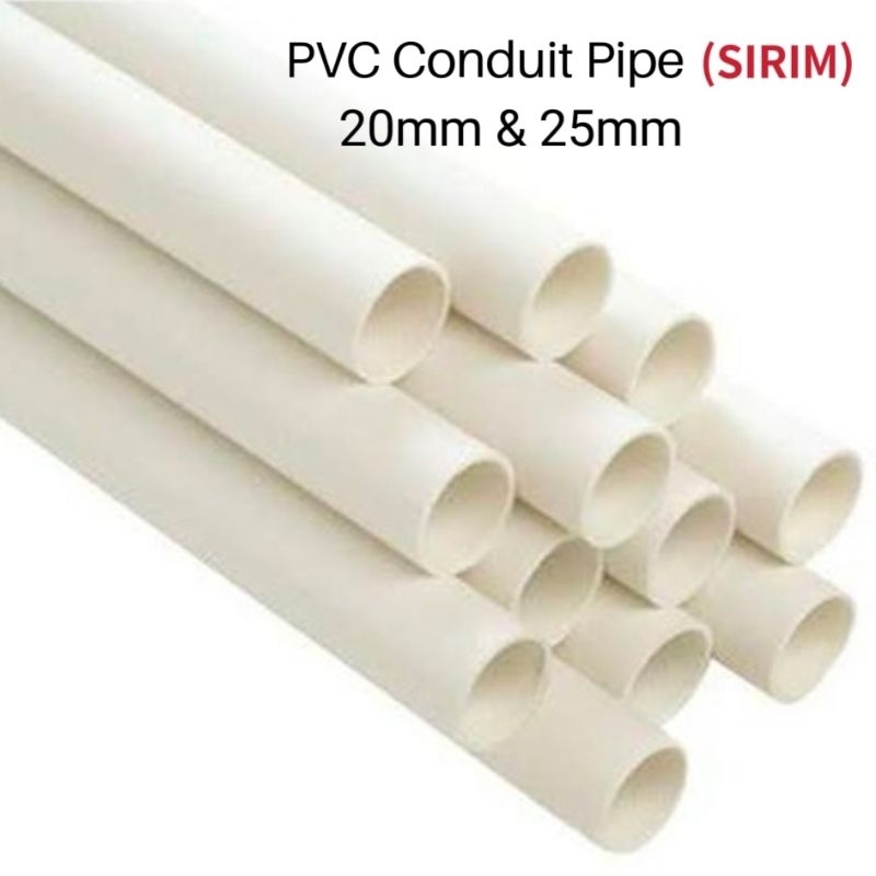 PVC conduit pipe white SIRIM for electrical 20mm 3/4" inch & 25mm 1 ...