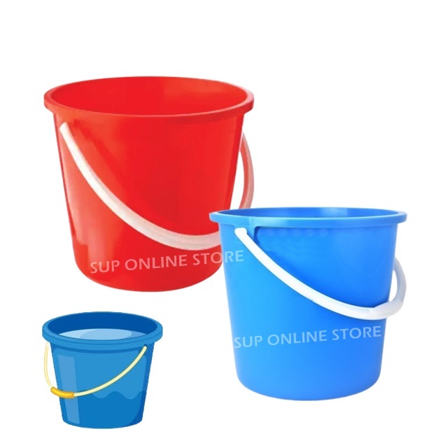 Plastic Bucket (190ml / 380ml) Water Plastic Pail With Plastic Handle ...