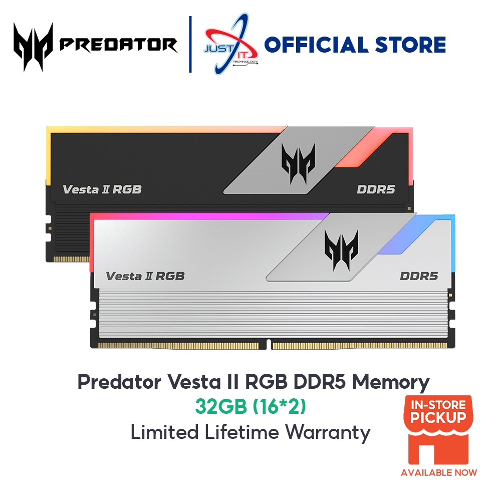 ACER PREDATOR VESTA II RGB DDR5 RAM 32GB (16*2) 6000MHz/6600MHz/6800MHz ...