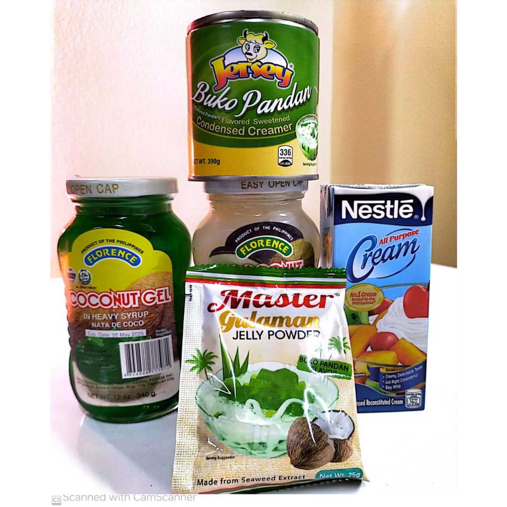 Buko Pandan Set (Nata de coco + Kaong + Nestle Cream + Gulaman ...