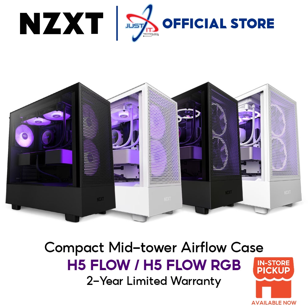 NZXT H5 FLOW / H5 FLOW RGB Compact Mid-tower Airflow Gaming Case ...