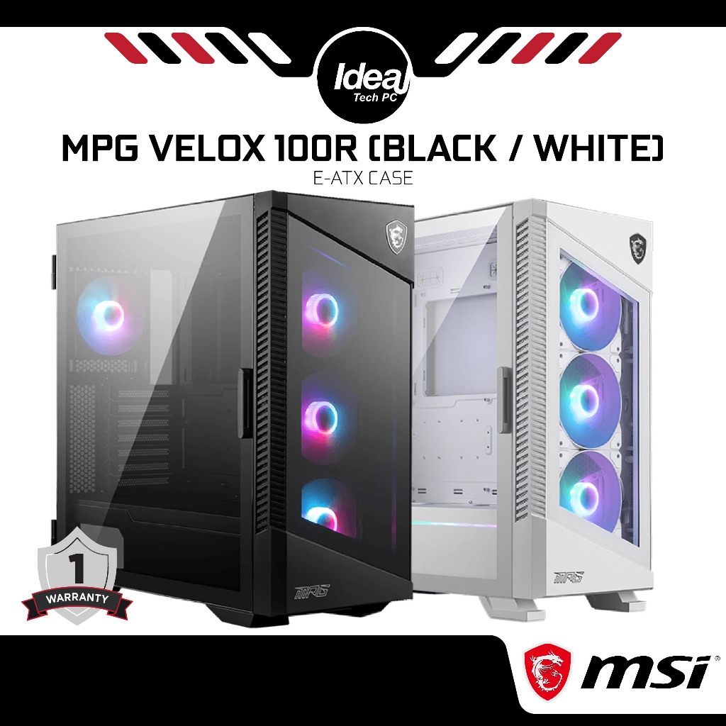 MSI MPG VELOX 100R (BLACK / WHITE) | E-ATX Case | Shopee Singapore