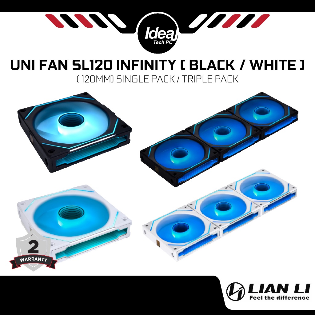 LIAN LI UNI FAN SL-INFINITY SL120 (BLACK / WHITE) | Single-PACK ...