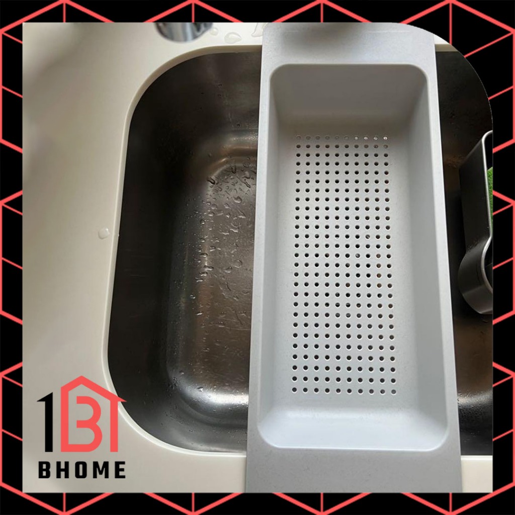 KITCHEN COLANDER DRAIN WITH FILTER BASKET SINK RACK ORGANISER BASIN ...