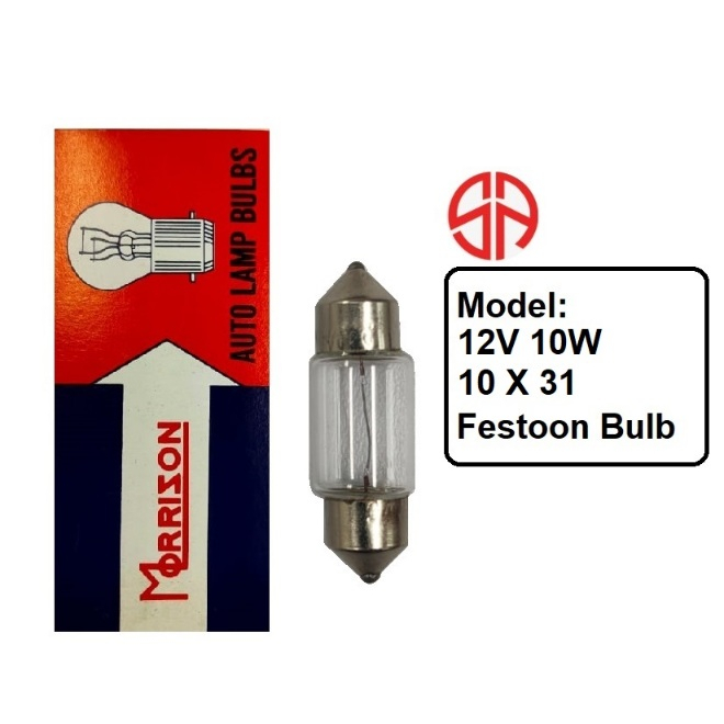 12V 10W 10x31 Festoon Bulb Roof lamp Interior SV8.5-8 Interior ...