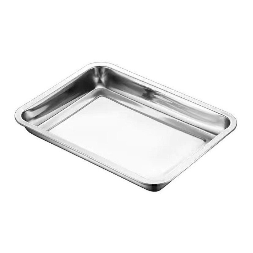 Stainless Steel Multipurpose Rectangle Food Tray / Flat/Deep Food ...