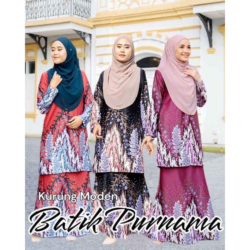 Baju Kurung Moden Batik Purnama, Batik Plus Size XS-5XL | Shopee Singapore