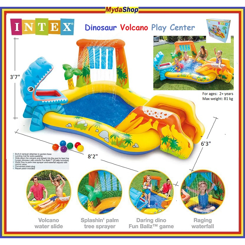 INTEX Pool Dinosaur Volcano Play Centre. Kolam Permainan Air Kanak2 ...