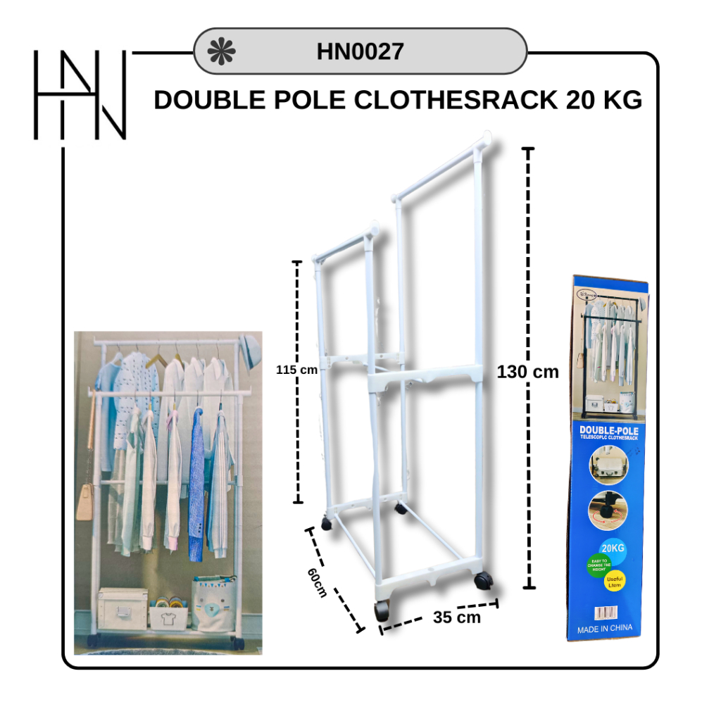 Clothes Rack With Wheels Organizer Steel Furniture Rak Besi Penyangkut ...
