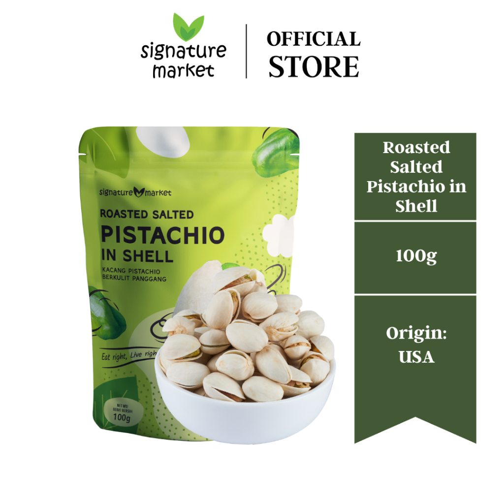 Signature Market Roasted Pistachio in Shell Salted (100g) | Shopee ...