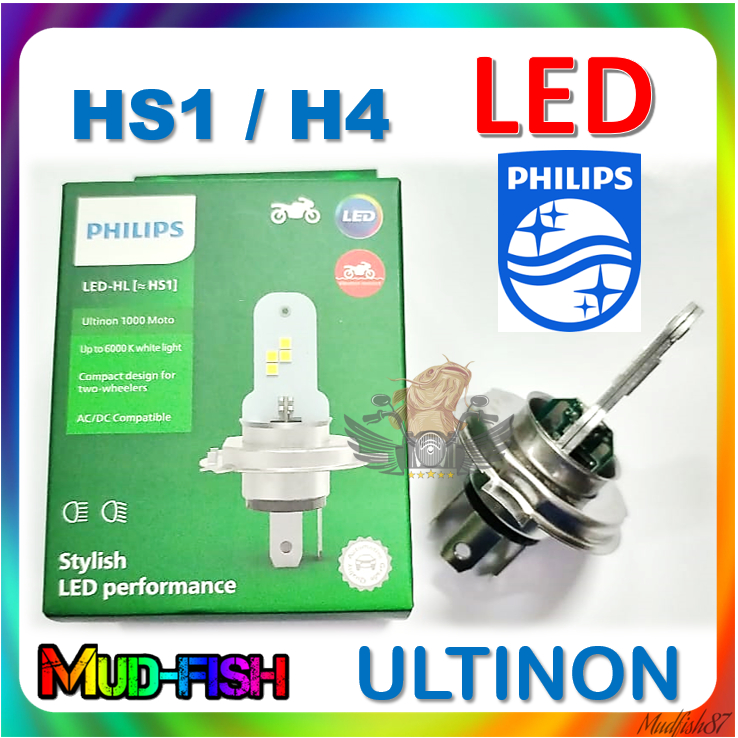 PHILIPS ULTINON 1000 MOTO LED Motorcycle 6000K WHITE LIGHT Headlight ...