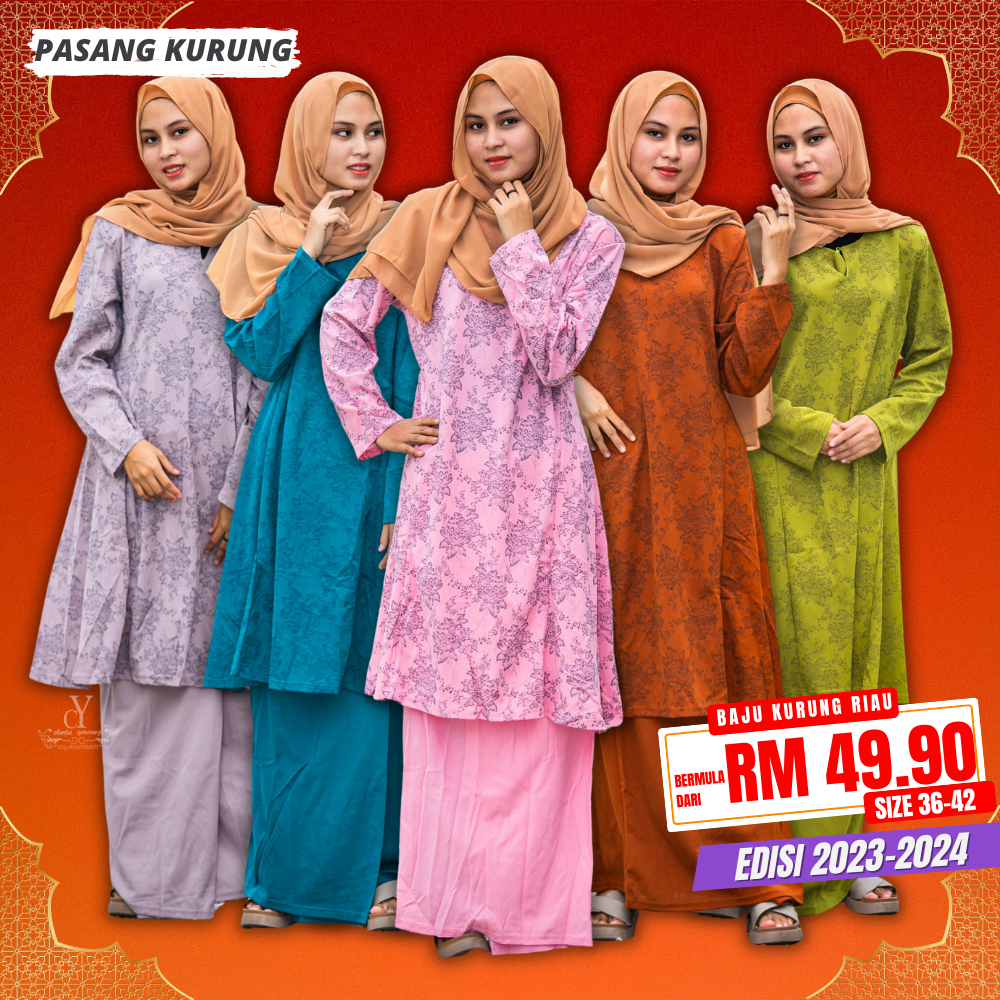 CY CY01 BAJU RAYA 2024 PASANG BAJU KURUNG DEWASA ADULT MUSLIMAH SIZE ...