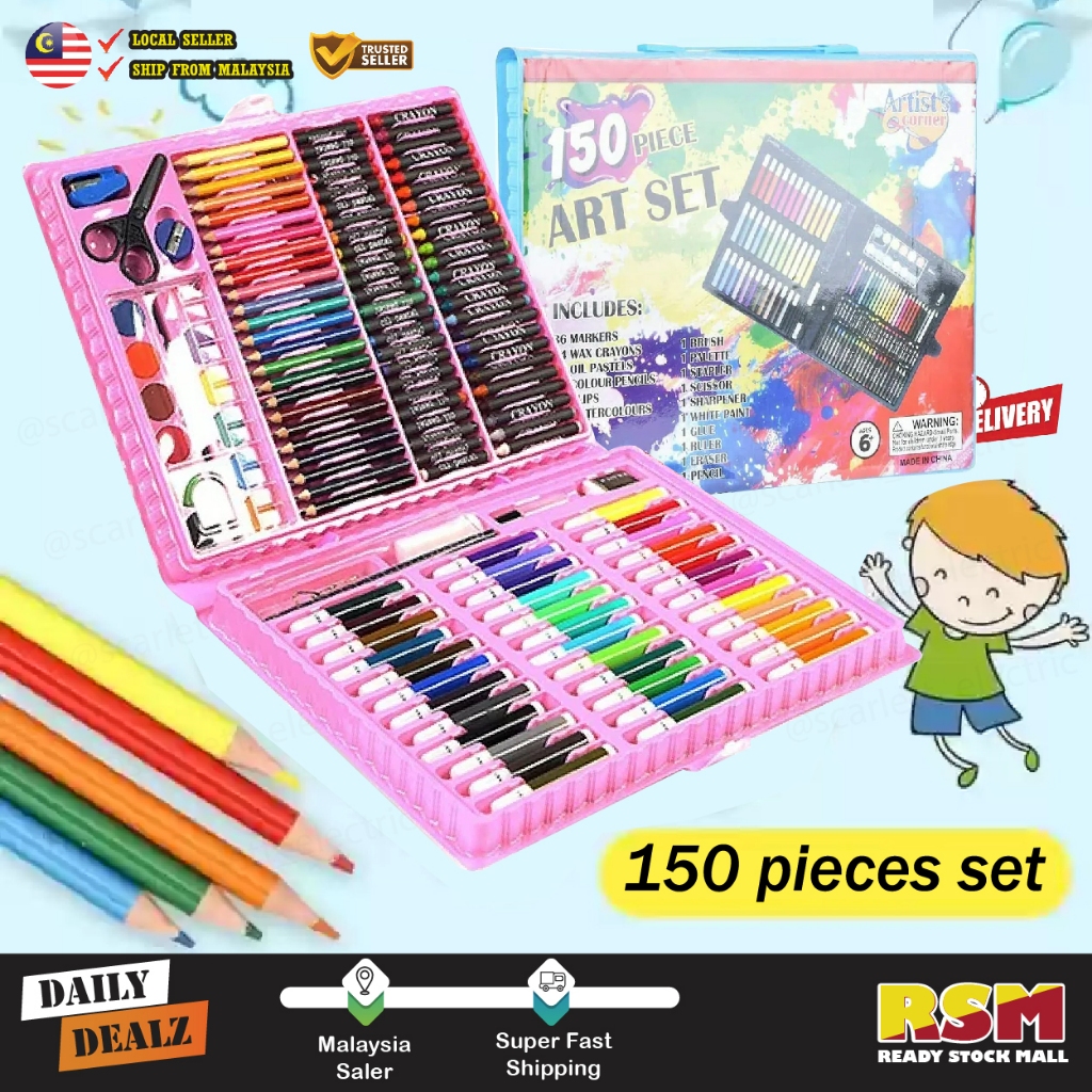 150pcs Kids Coloring Art Set Painting Drawing Tool Artist Stationery ...