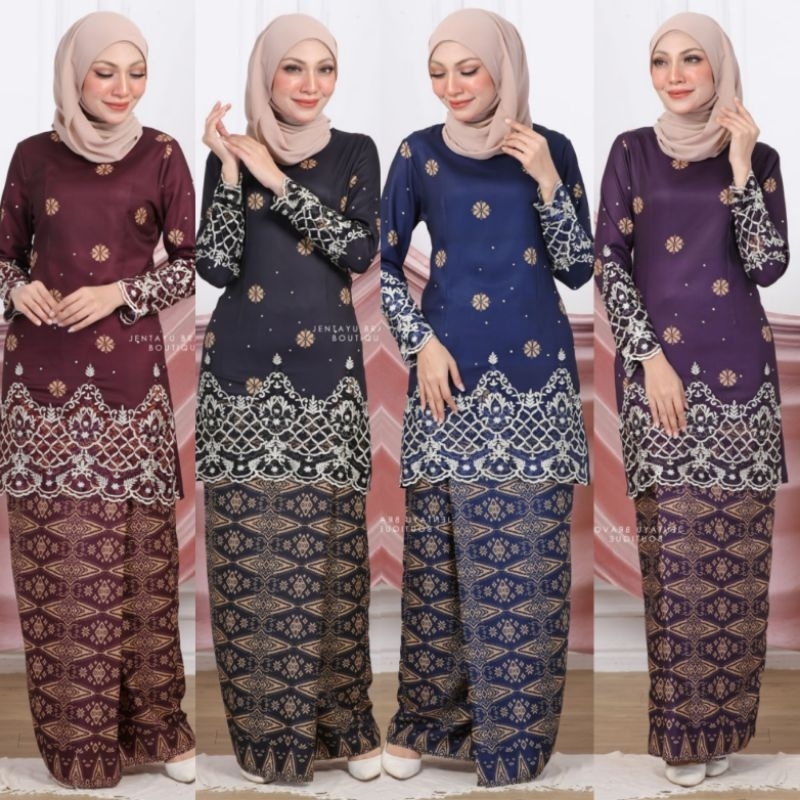 Baju kurung printed songket Najuwa cutting Slim fit To plussize baju ...